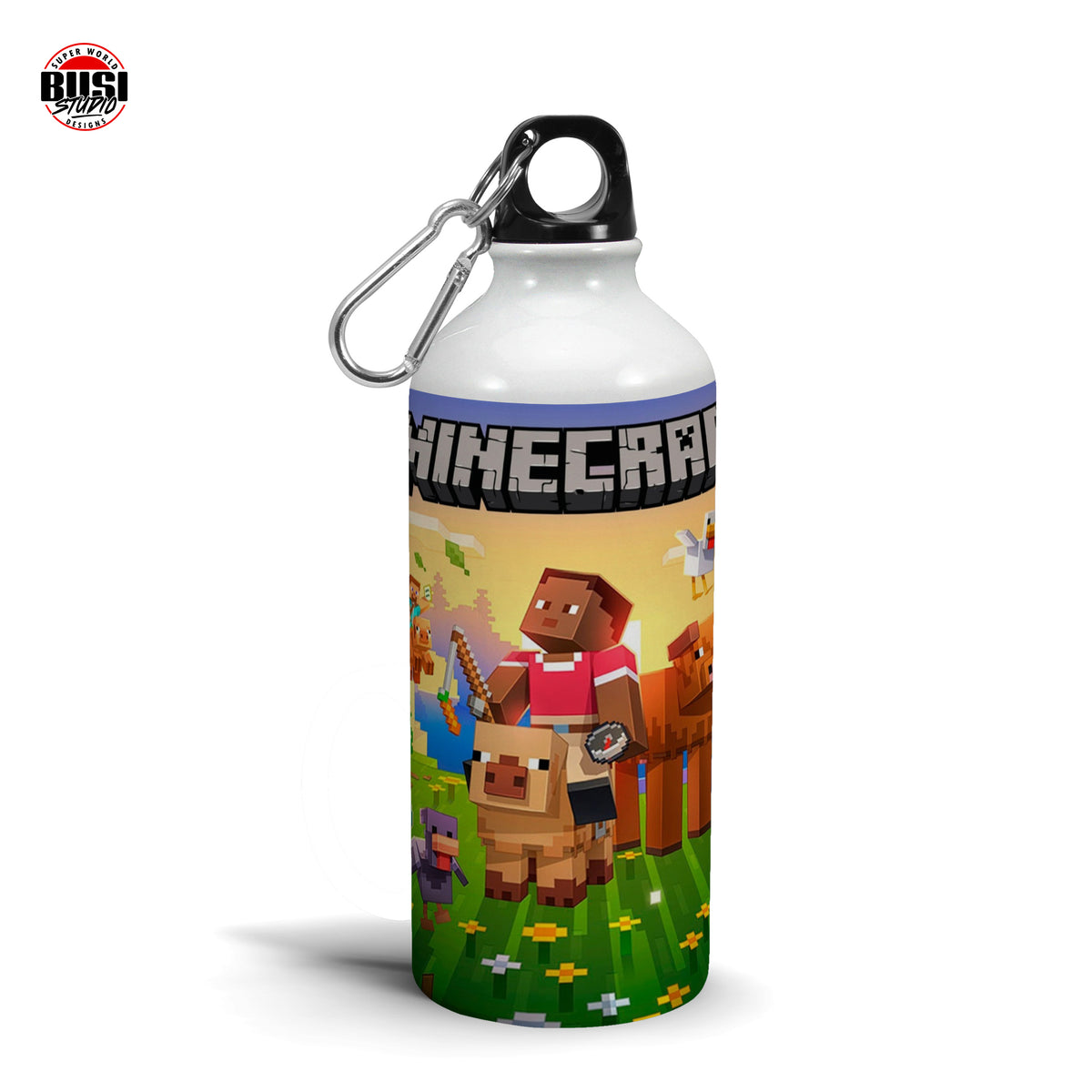 Botella de Aluminio 600 ml | Inspirada en Minecraft – Busi Studio